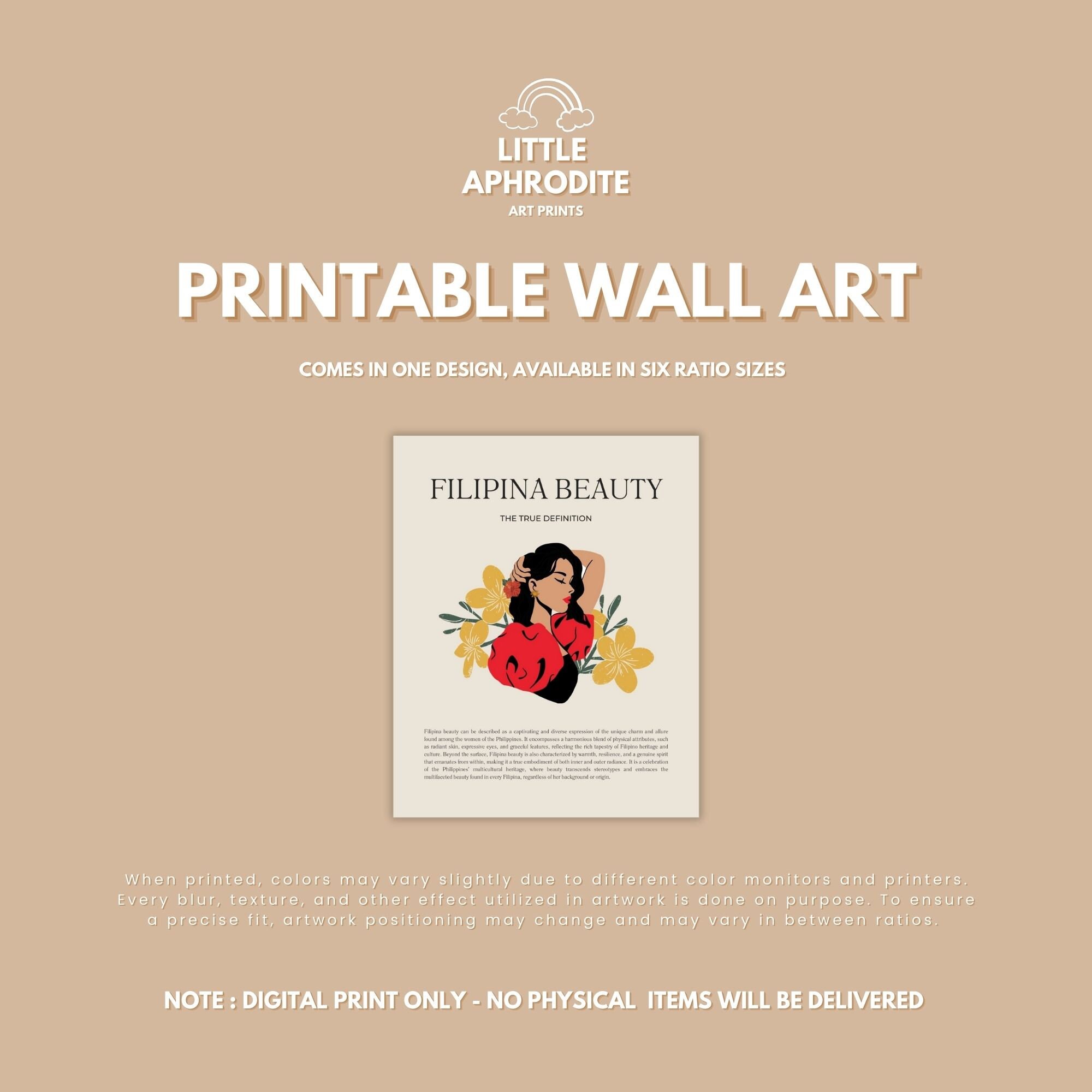 Filipina Beauty Definition Wall Art Digital Printable Wall Decor ...