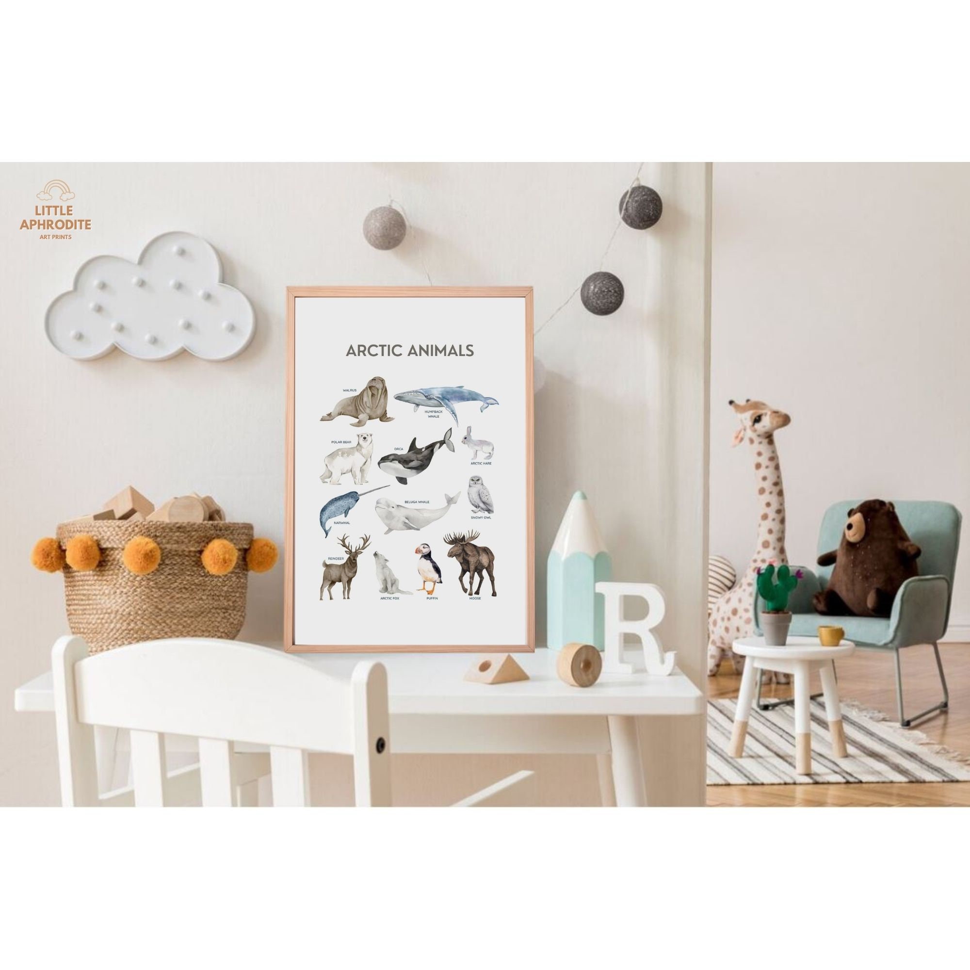 Arctic Animals Educational Poster for Kids Playroom Wild - Etsy Canada