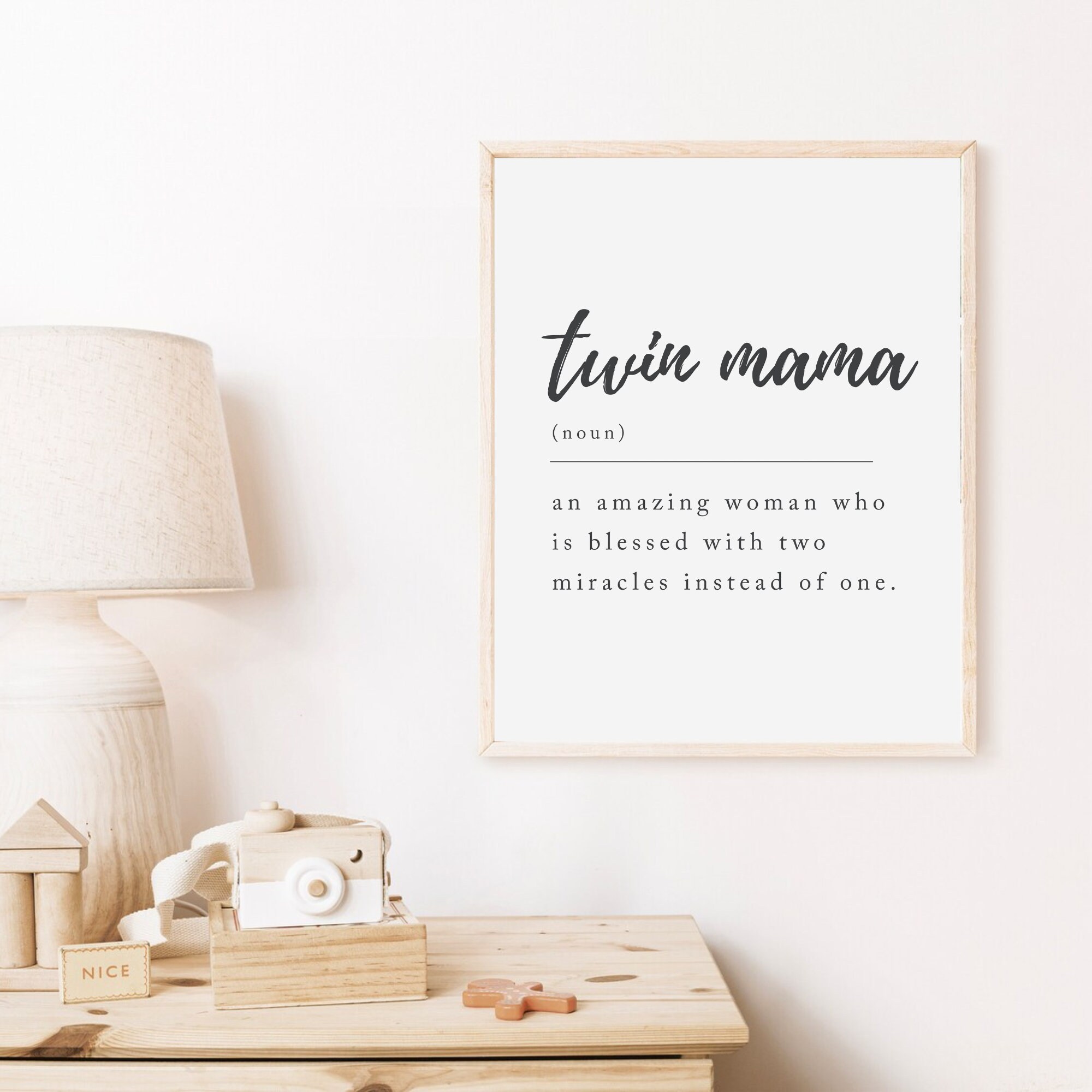 Twin Mama Definition Print - Twins Room Decor, Gifts for New Mom and ...