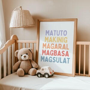 Tagalog Educational Wall Art Set of 12 Prints - Philippines Wall Decor ...