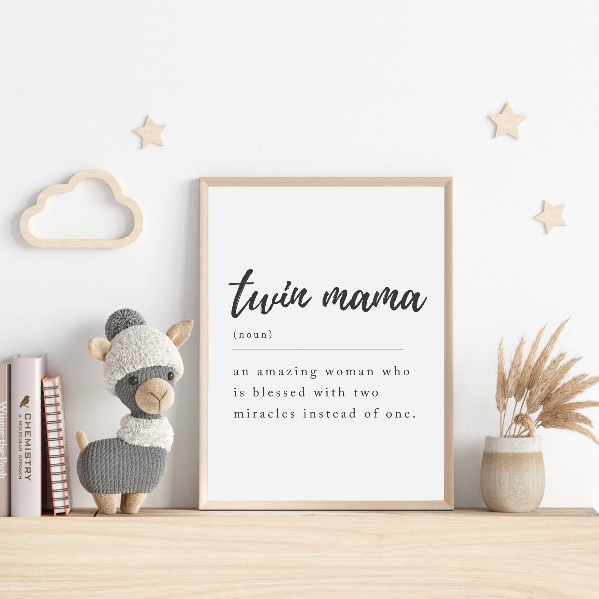Twin Mama Definition Print - Twins Room Decor, Gifts for New Mom and ...