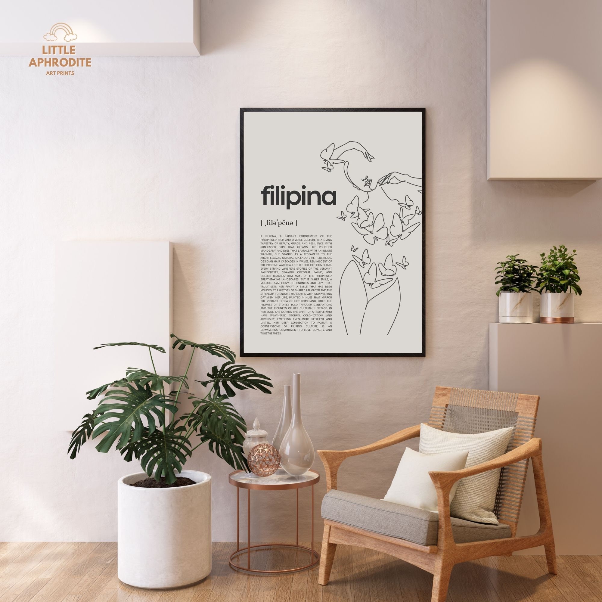 Tagalog Filipino Definition Wall Art Filipina Woman Illustration, Pinay ...