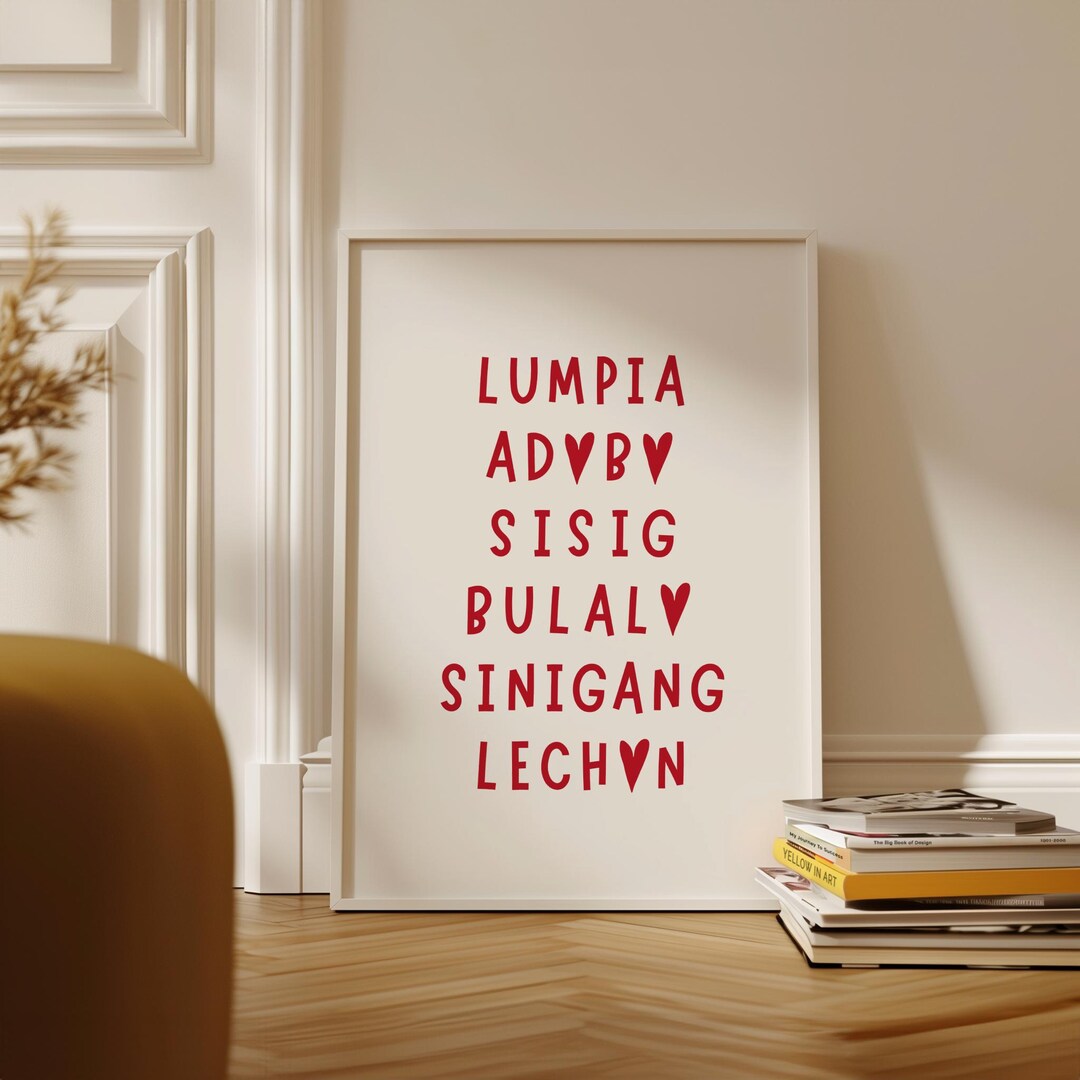 Filipino Food Wall Art - Pinoy Modern Kitchen Wall Art, Philippines ...