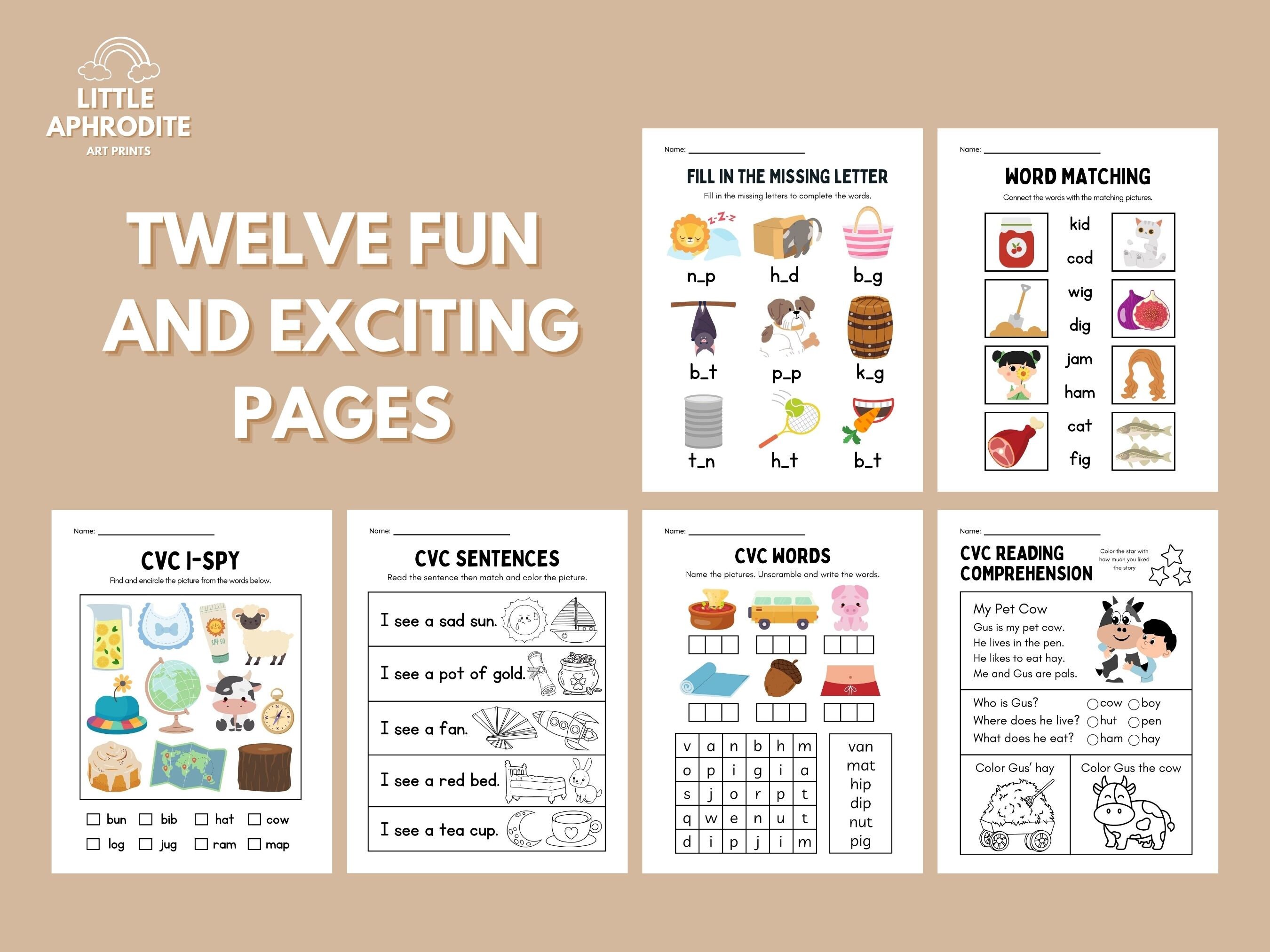 Phonics Busy Book Preschool Curriculum Lesson Plans, Reading Comprehension, Learning Binder ...