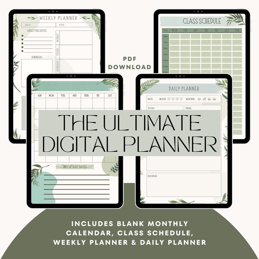 Minimalist Digital Planner for Ipad, Notability | Nature Inspired ...
