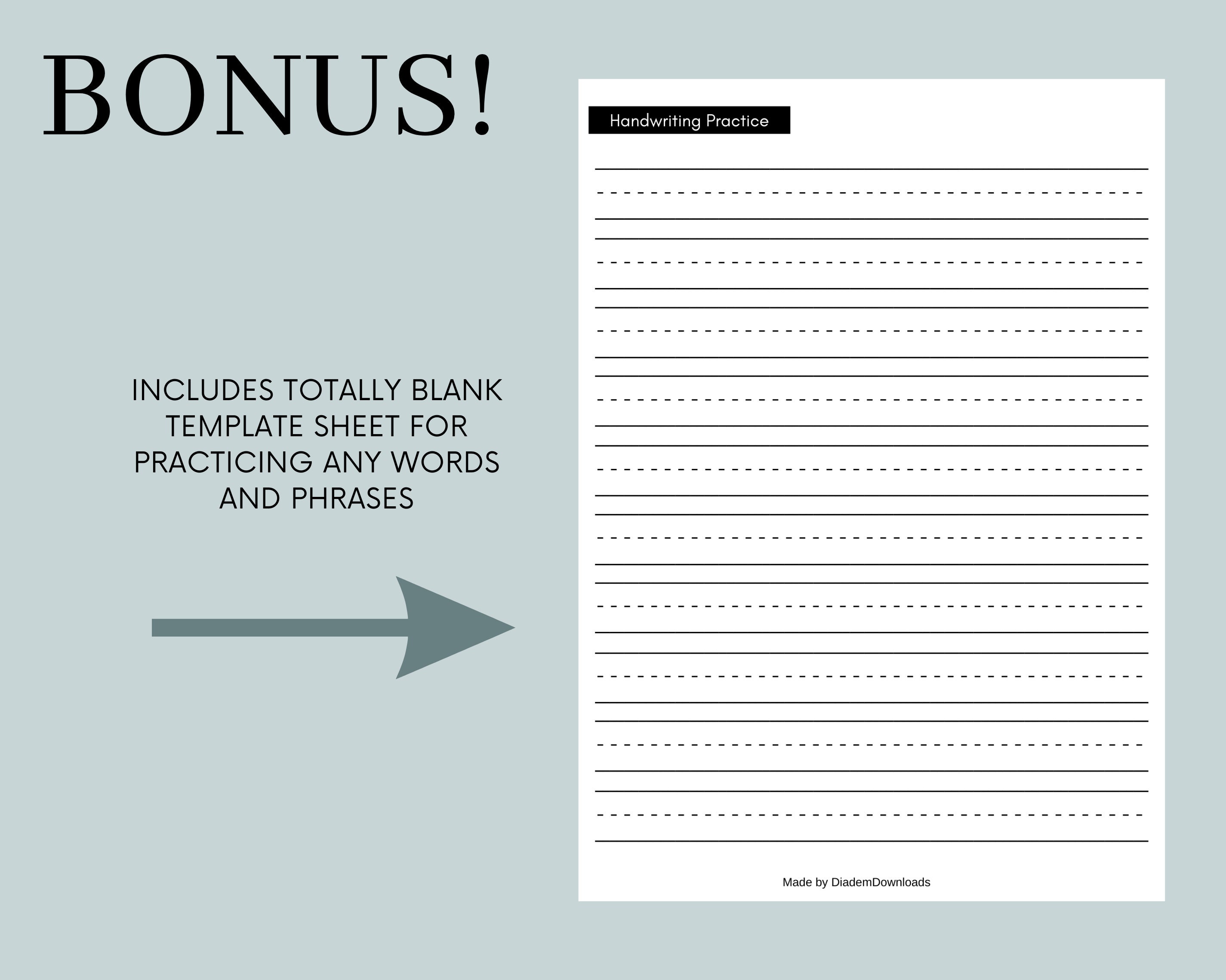 Affirmation Handwriting Practice Worksheet Digital PDF Download ...