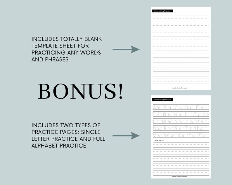 Alphabet Handwriting Practice Worksheet | Digital PDF Download ...