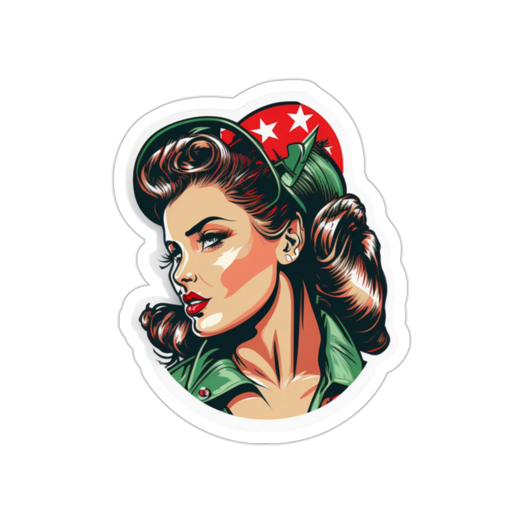 Military Pinup Girl Sticker - Etsy