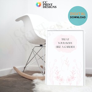 Treat Your Body Like a Garden Printable Wall Art Motivational - Etsy
