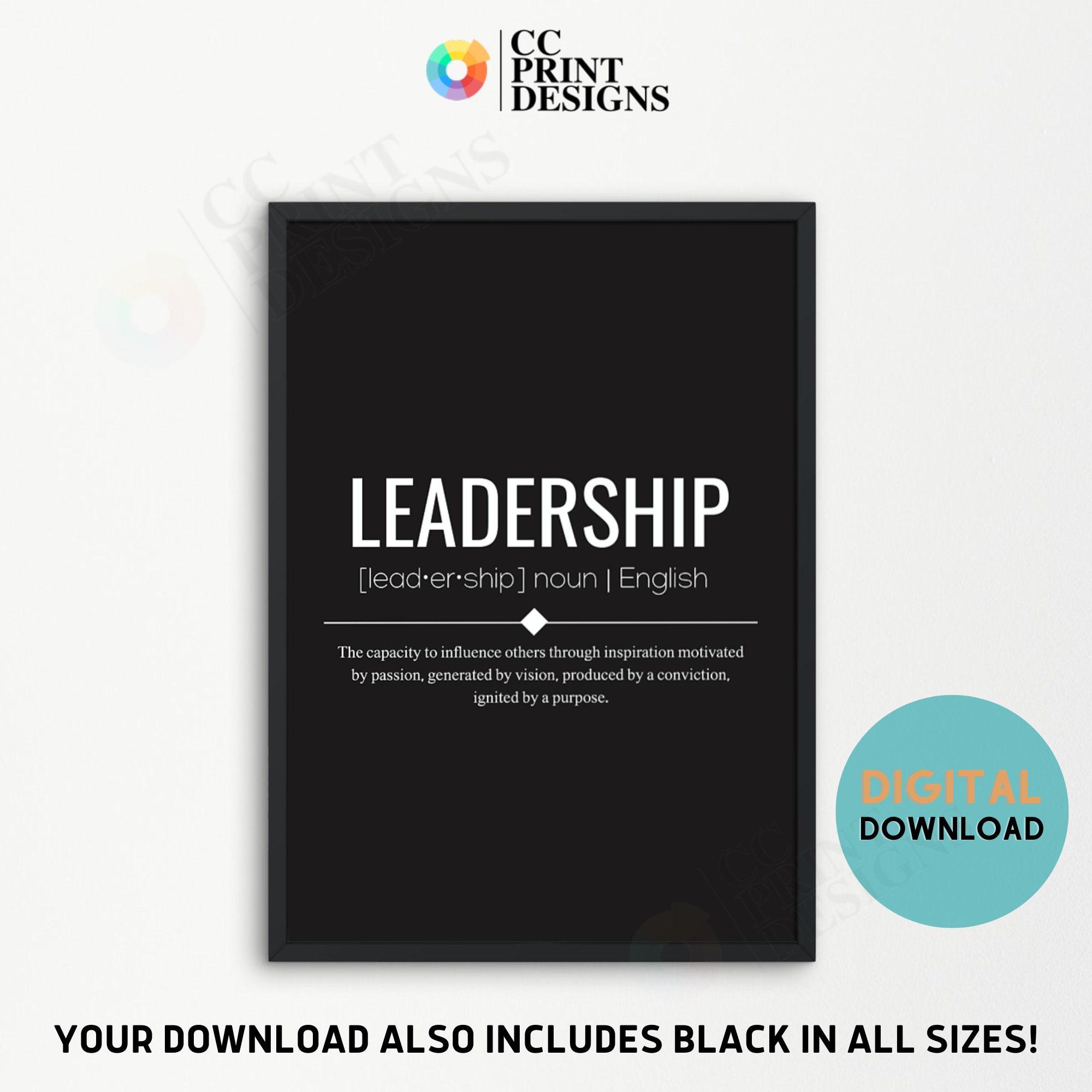 Leadership Definition Printable Wall Art, Leadership Wall Art, Digital ...
