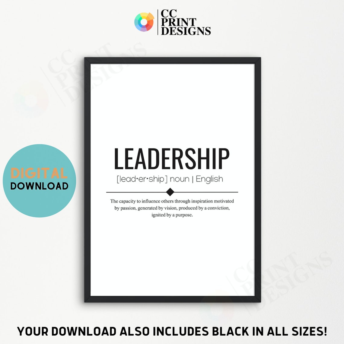 Leadership Definition Printable Wall Art, Leadership Wall Art, Digital ...