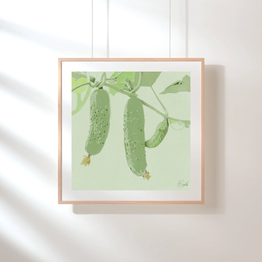 Cucumbers Illustration Digital Download | Garden Art | Wall Art - Etsy