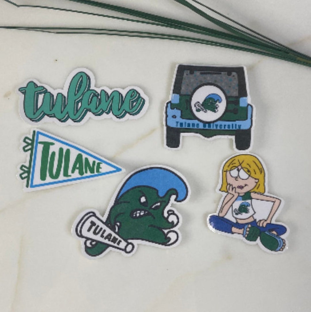 Tulane University WATER-RESISTANT, Laptop Sticker, Water Bottle Sticker ...