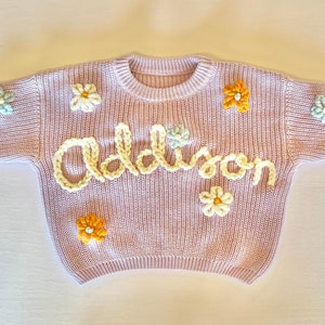 Custom Hand Embroidered Sweaters unisex - Etsy