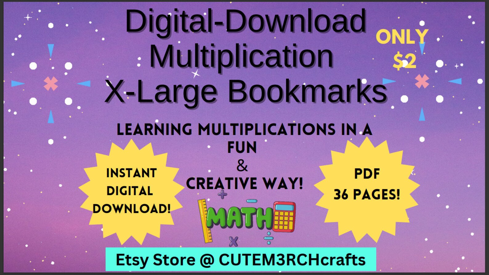 Printable Multiplication X-large Bookmarks and Times Tables Fun Study ...