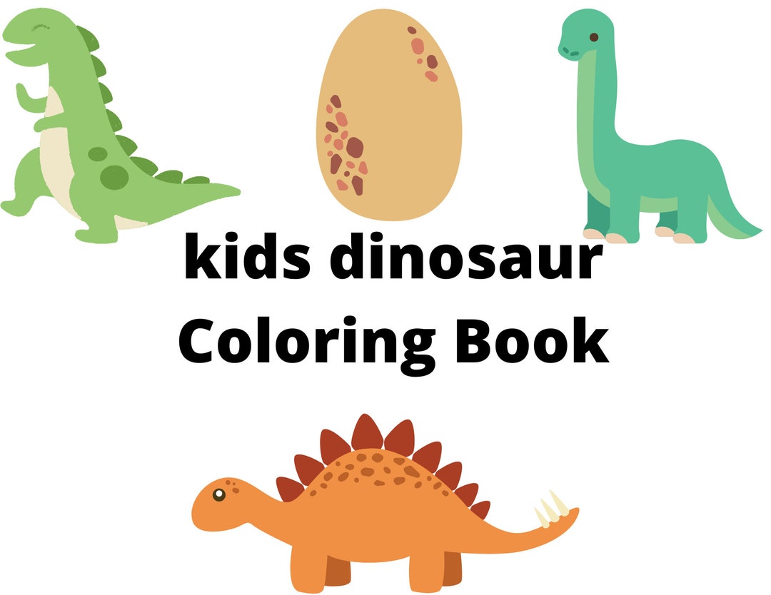 10 Page Kids Dinosaur Coloring Book. - Etsy