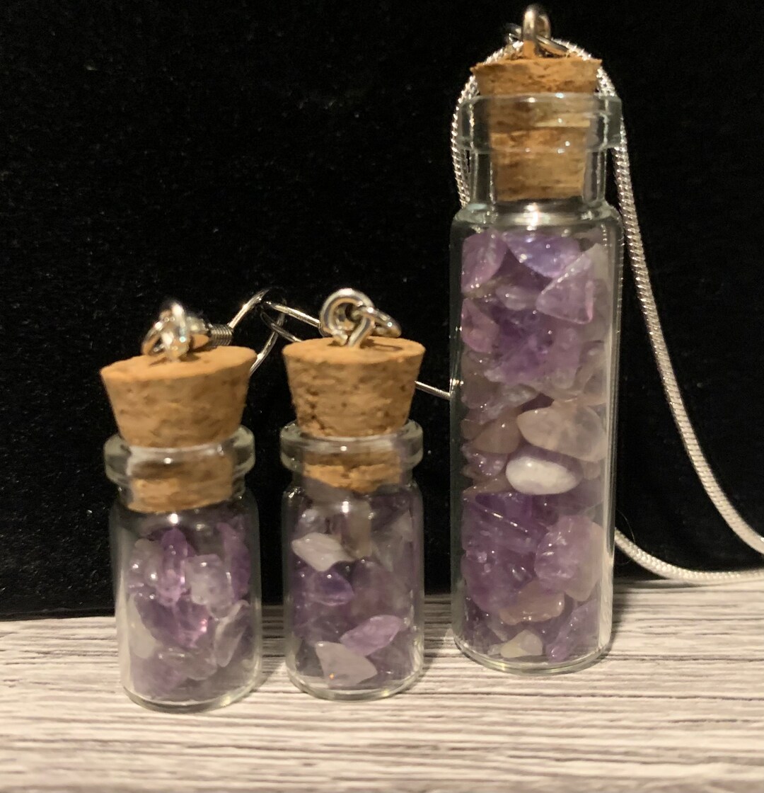 Rose Quartz and Amethyst Potion Jewelry Set - Etsy