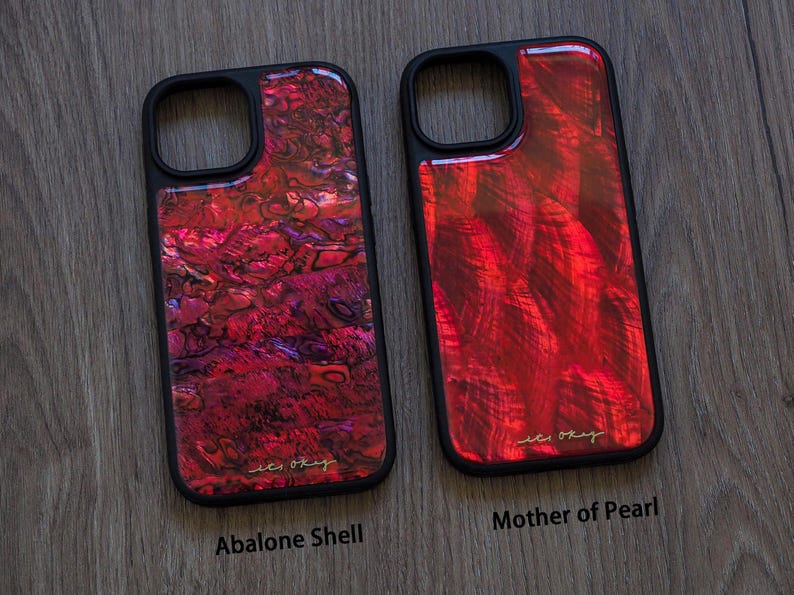 Handmade Abalone Shell iPhone Case: Resin Mother of Pearl, Colorful - Etsy