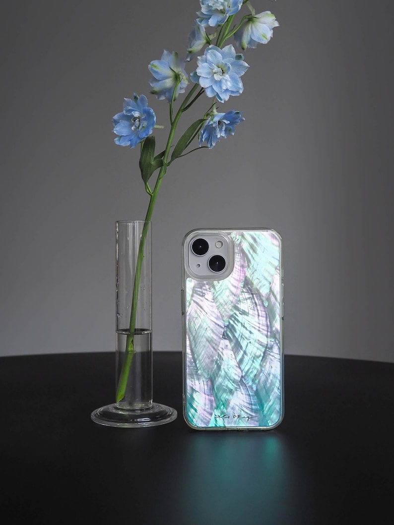 Handcrafted Abalone Shell Blue iPhone Case: Ocean Breeze Coastal Style ...