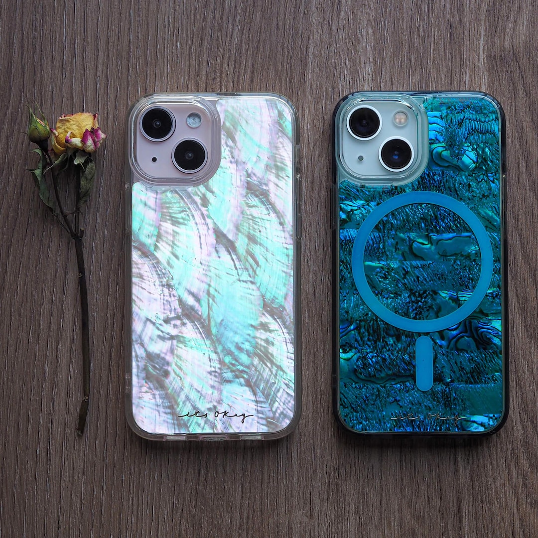 Custom Shell Phone Case: Mother of Pearl & Abalone Handmade Resin Ocean ...