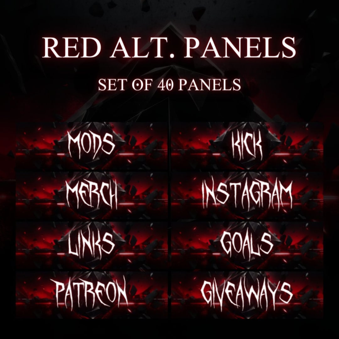 Red Alt Panels - 40 Alternative Grunge Style Streaming Panels - Etsy