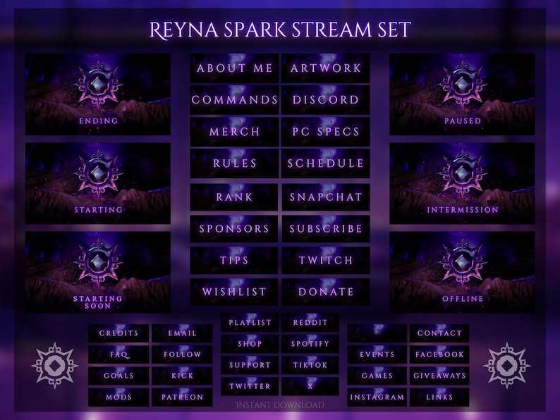 Reyna Spark Twitch Package - Valorant Reyna - Twitch Screens and Panels ...