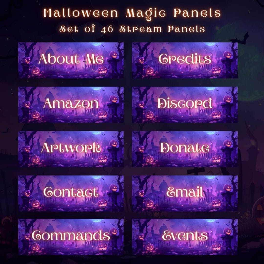 Halloween Magic Stream Panels - Set of 46 Panels - Etsy