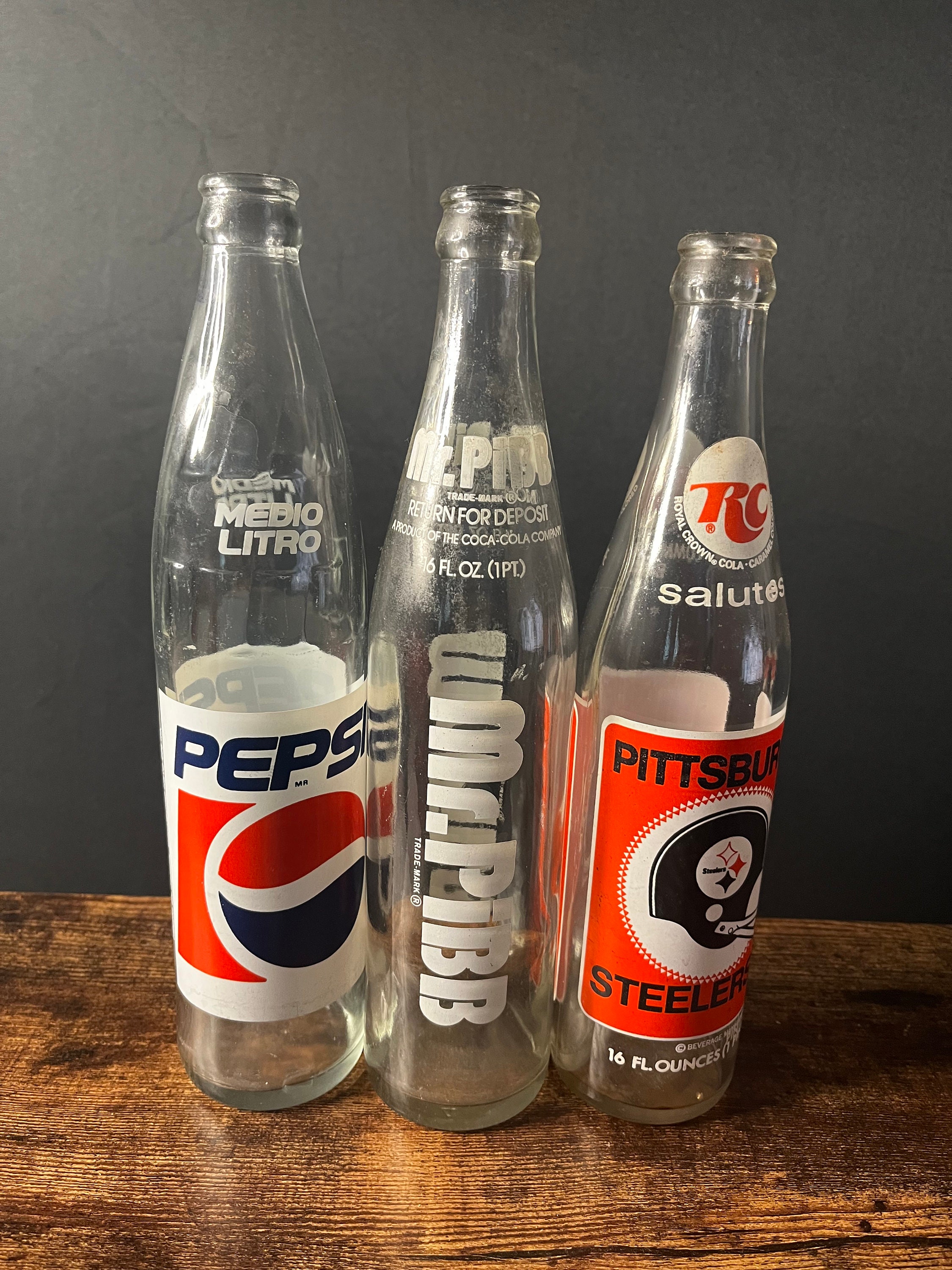 Pepsi Mr Pibb RC Cola Vintage Collectable Bottles Steelers Antique ...