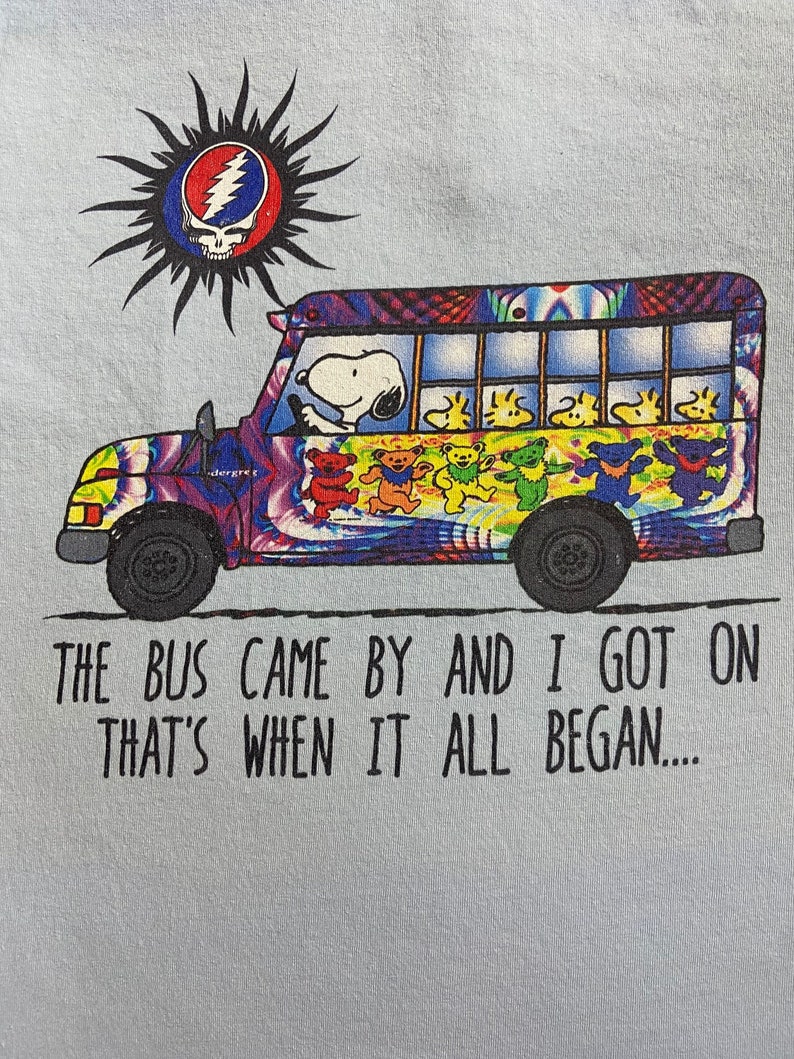 Grateful Dead Snoopy Peanuts Bus Sunshine Bus Gildan Tshirt - Etsy