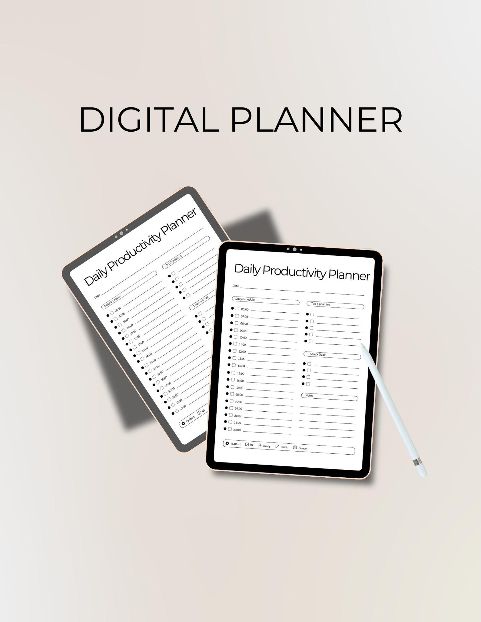 Minimal Daily Productivity Planner Printable US Letter PDF Download - Etsy