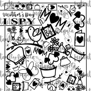 Printable I Spy, Mother’s Day, Coloring Page - Etsy