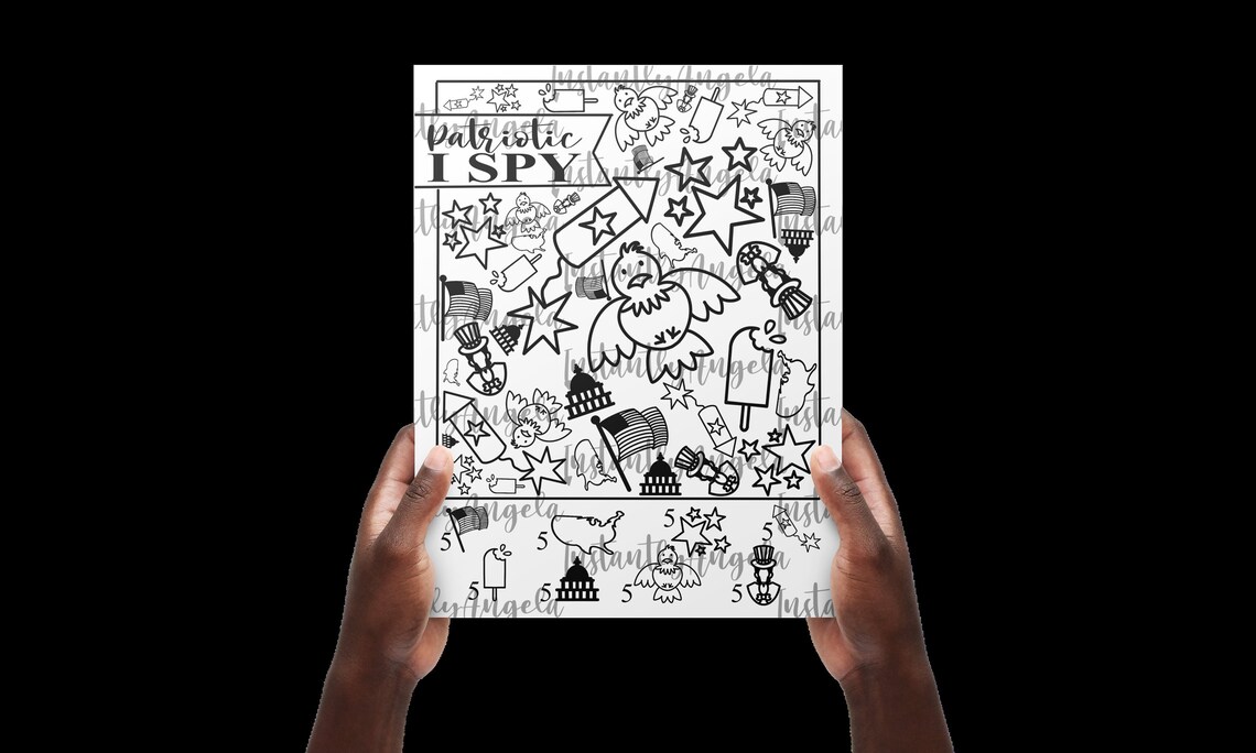 Printable I Spy, Coloring Page, Patriotic, Fourth of July, Memorial Day ...