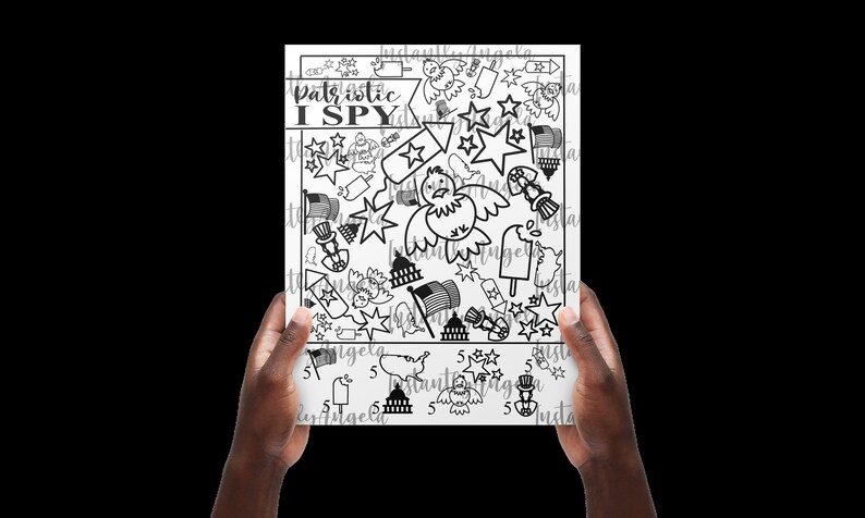 Printable I Spy, Coloring Page, Patriotic, Fourth of July, Memorial Day ...