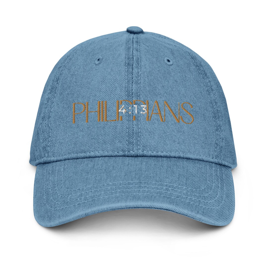 Philippians 4:13 Denim Hat - Etsy