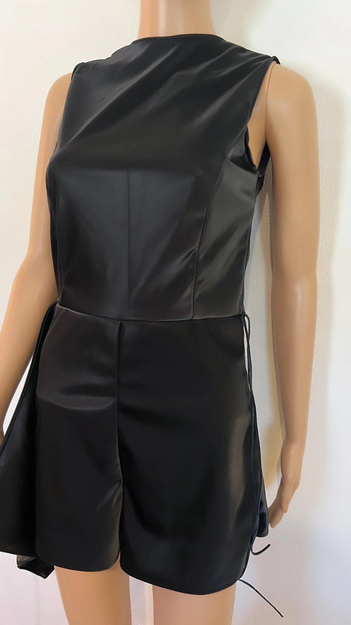 Leather Romper Skort, Leather Jumpsuit - Etsy
