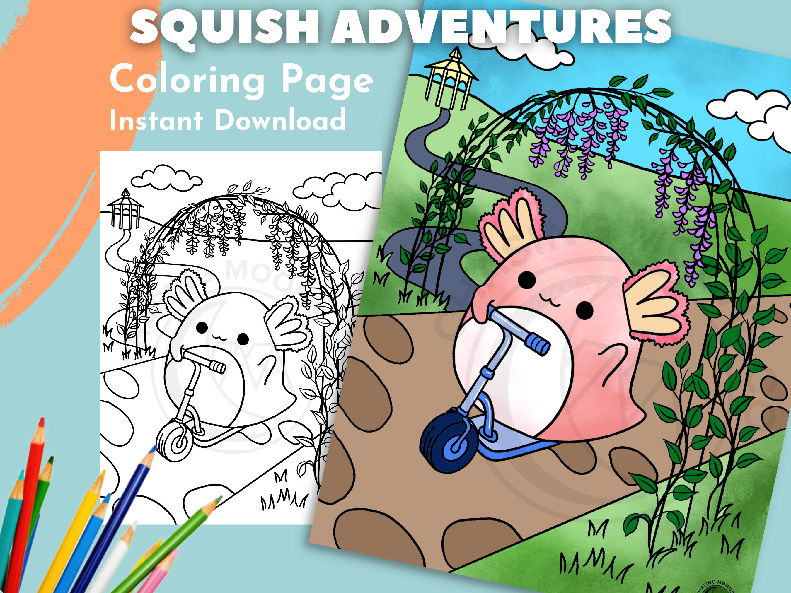 Squishmallow Coloring Page | Coloring Page for Adults, Kids Coloring ...
