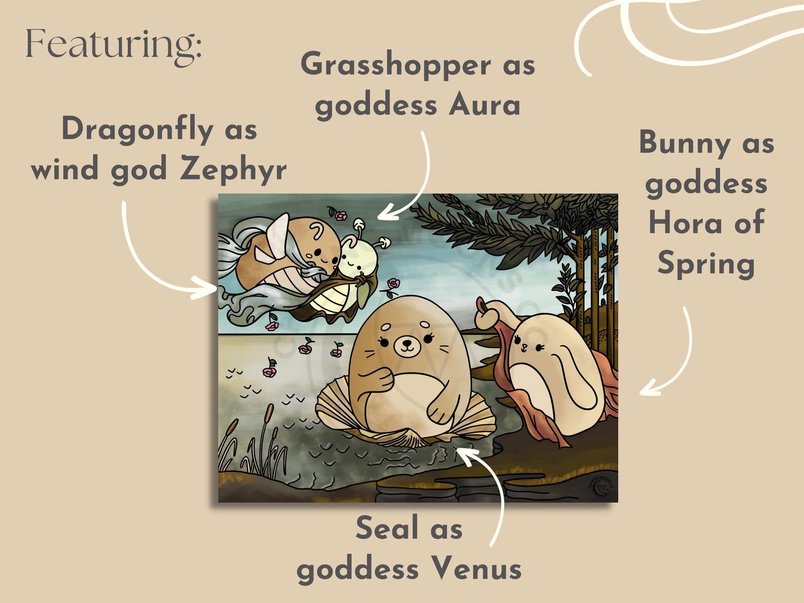 Squish Art History: Birth of Venus | Coloring Page for Adults ...