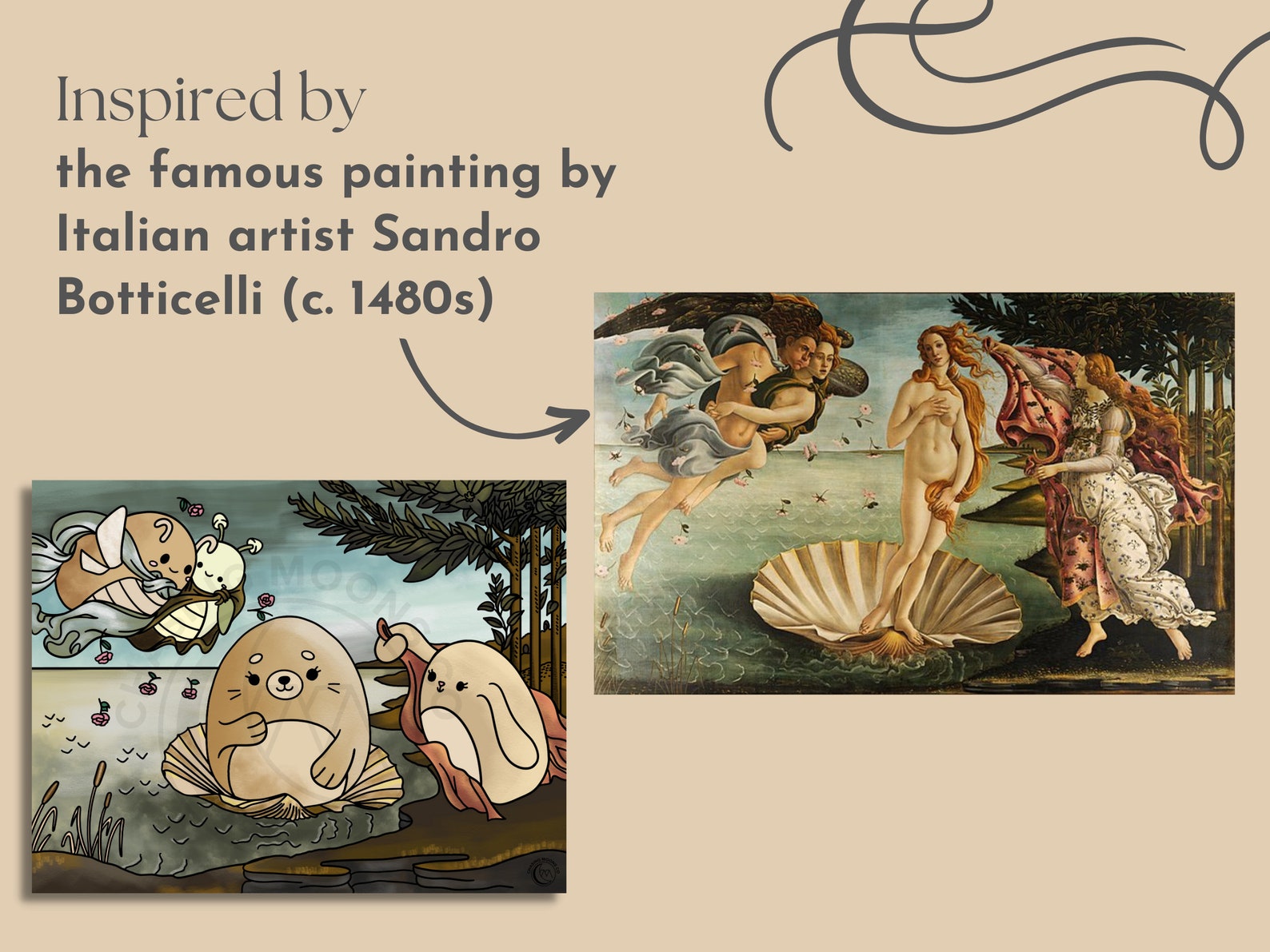 Squish Art History: Birth of Venus | Coloring Page for Adults ...