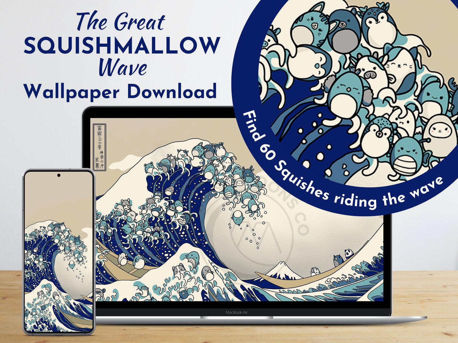 The Great Squishmallow Wave Digital Wallpaper Digital Print ...