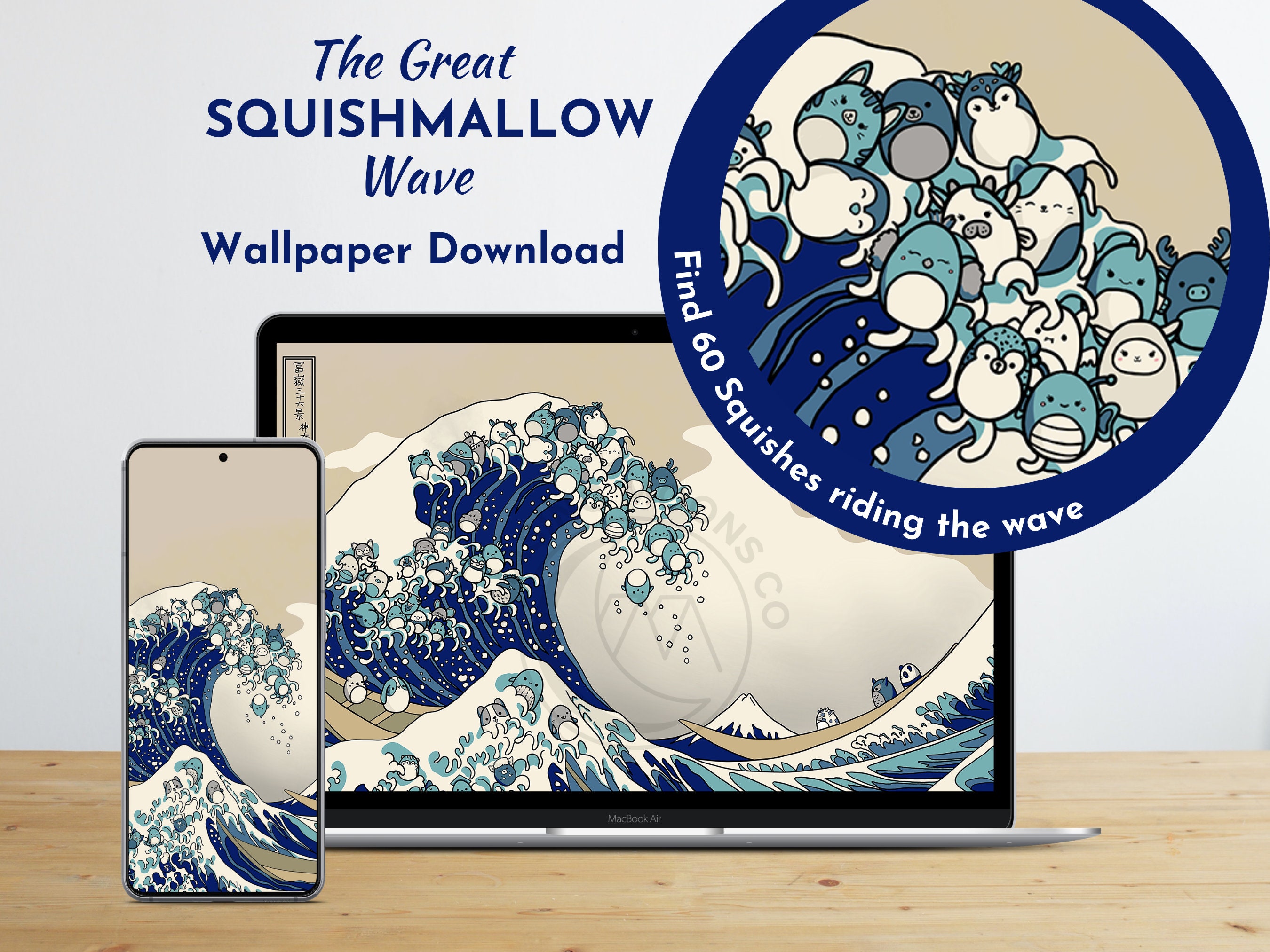 The Great Squishmallow Wave Digital Wallpaper | Digital Print ...
