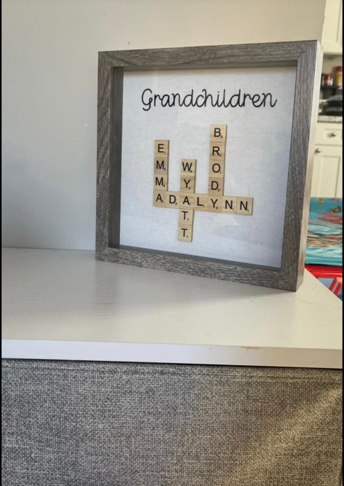 Grandchildren Scrabble Letter Shadow Box - Etsy