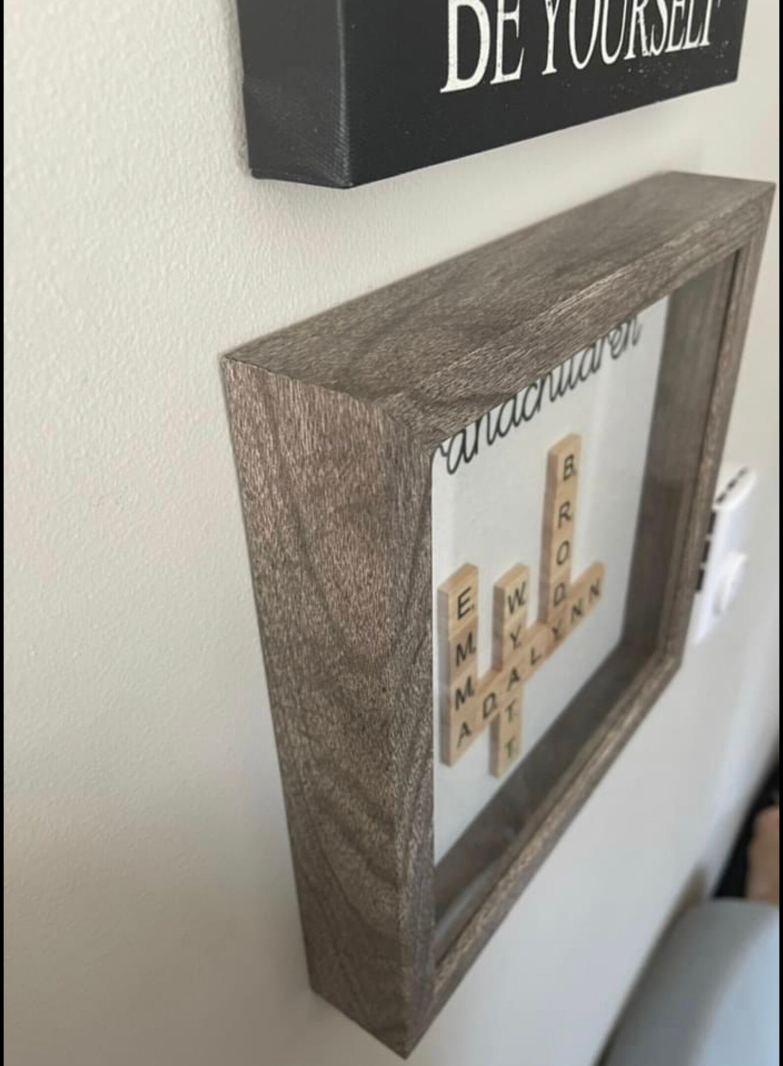 Grandchildren Scrabble Letter Shadow Box - Etsy