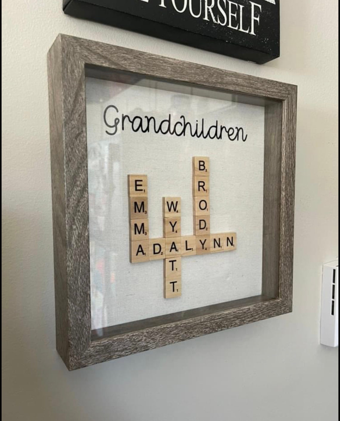 Grandchildren Scrabble Letter Shadow Box - Etsy
