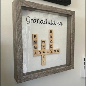 Grandchildren Scrabble Letter Shadow Box - Etsy