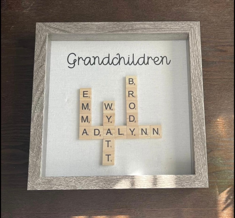 Grandchildren Scrabble Letter Shadow Box - Etsy