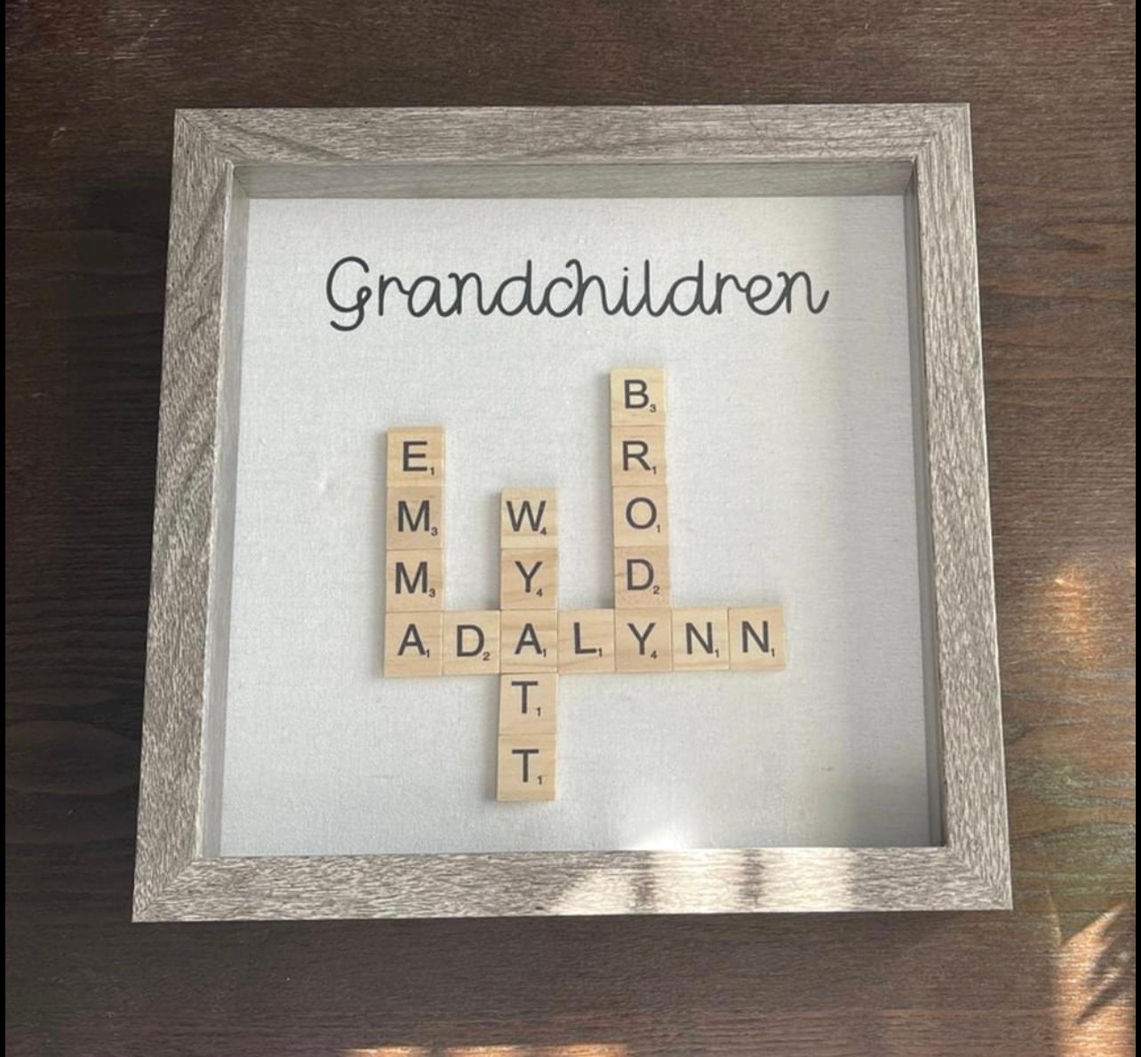 Grandchildren Scrabble Letter Shadow Box - Etsy