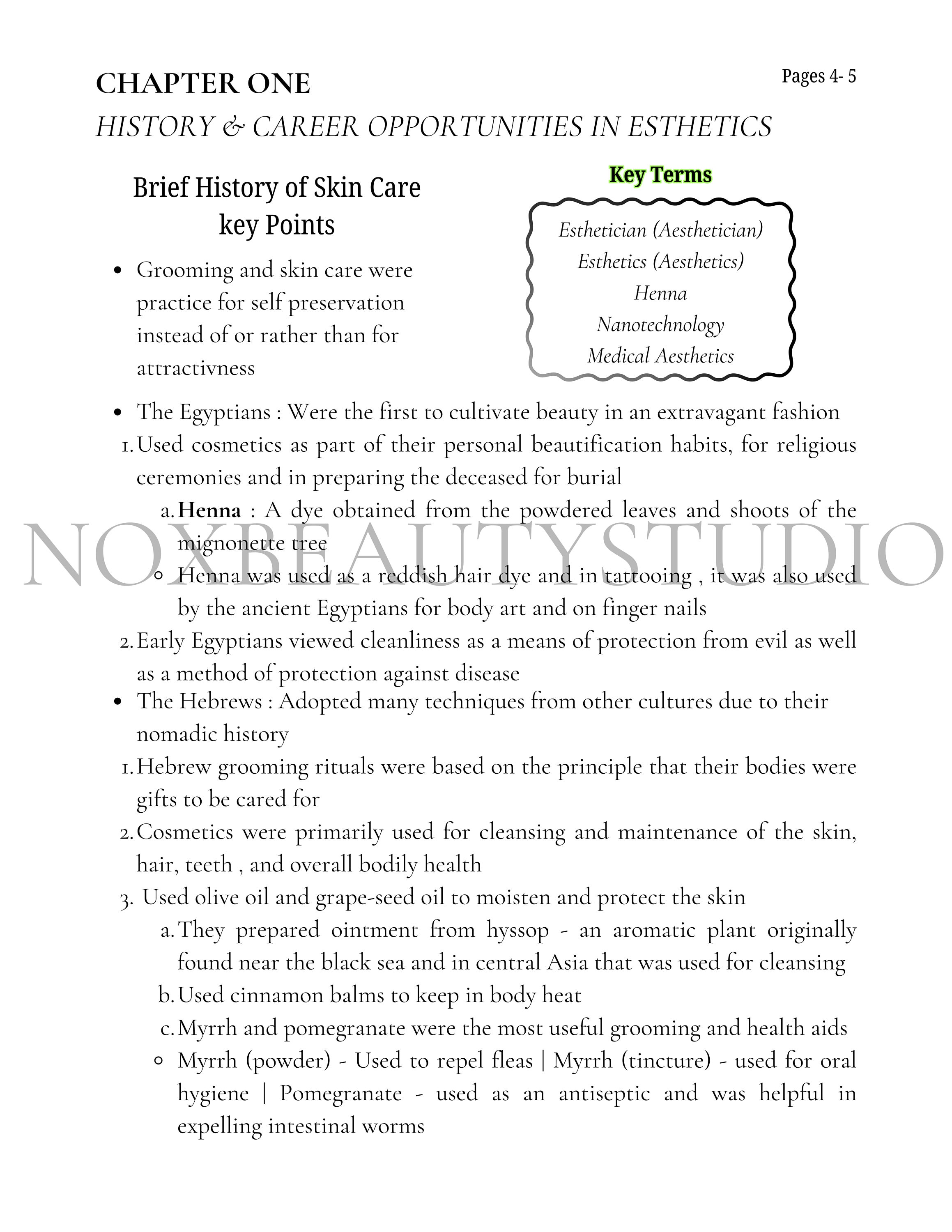 Esthetician Study Guide: Milady Textbook Chapter 1 (30-page) - Etsy