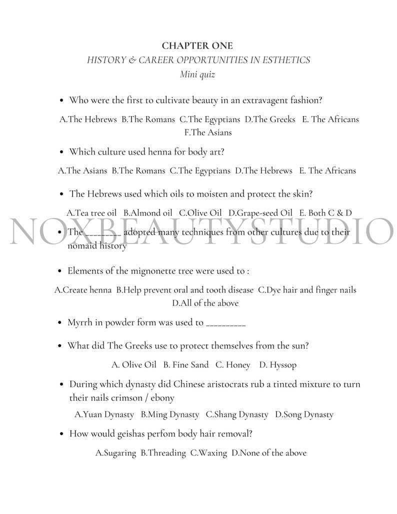 Esthetician Study Guide | Chapter 1 Milady Text Book | Esthetician ...