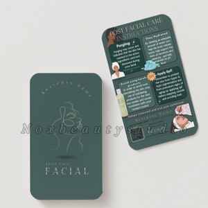 Editable After Care Cards Digital Templates for the Solo Esthetician ...