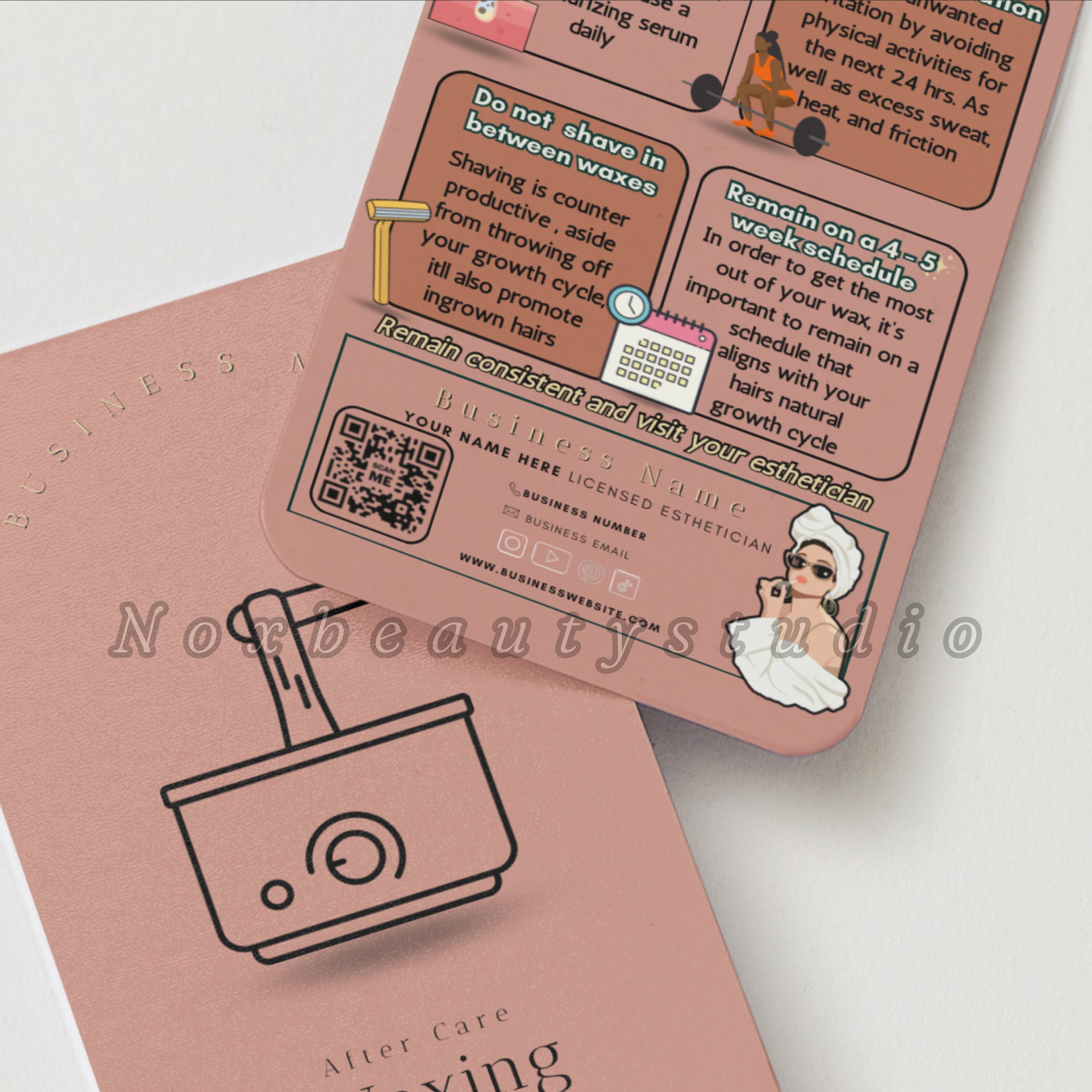 Editable After Care Cards Digital Templates for the Solo Esthetician ...